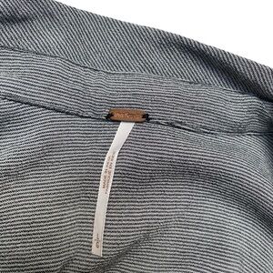Free People | Tops | Free People Magic Breeze Gray Micro Stripe Button ...